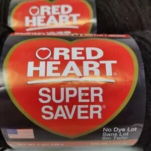 Red Heart | Office | 3x Red Heart Super Saver Yarn Black Acrylic Skeins ...
